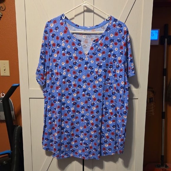 Woman Within | Tops | Woman Within Blue Floral Top | Poshmark